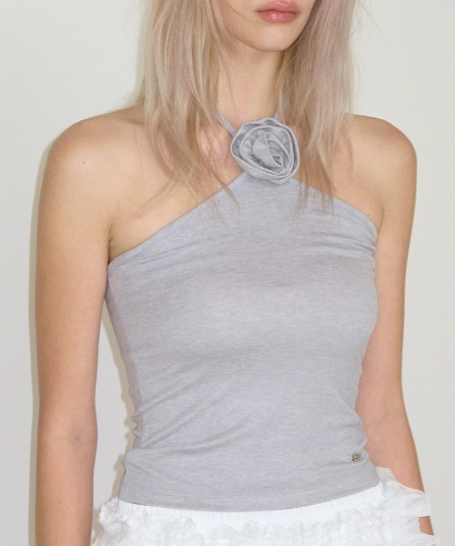 A'GEM/9 × .kom 『CRANK/クランク』 ROSE HALTER NECK TOP/ローズ ホルターネックトップス 韓国ブランド ...