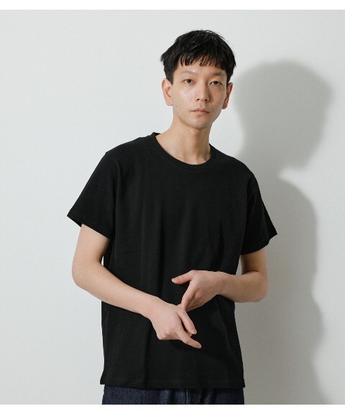 AZUL BY MOUSSY（アズールバイマウジー）の「POPCORN JACQUARD C/N TEE/ポップコーンジャガードクルーネックT ...