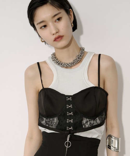 Ezick（エジック）の「Lingerie hock レースビスチェ（キャミソール）」 - WEAR