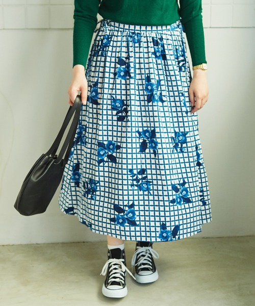 bulle de savon（ビュルデサボン）の「imari×tsubaki プリントスカート（スカート）」 - WEAR