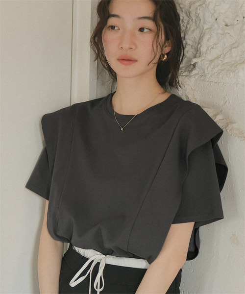 【セール】汗染み防止ラッフルスリーブTシャツ（Tシャツ/カットソー）｜titivate（ティティベイト）のファッション通販 - ZOZOTOWN