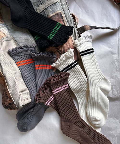 frill line socks（ソックス/靴下）｜Vipoa（ヴィポア）のファッション通販 - ZOZOTOWN