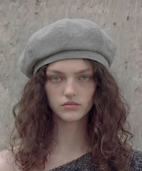Corduroy beret BREAD BERET / CORDUROY / KHAKI GREY（ハンチング/ベレー帽 ...