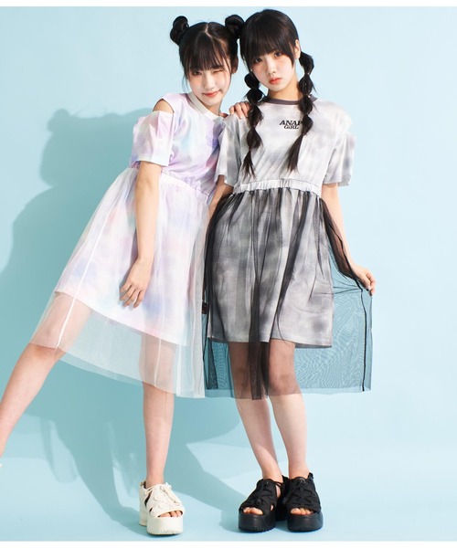 【セール】チュール重ねタイダイ柄ワンピース（ワンピース）｜ANAP GiRL（アナップガール）のファッション通販 - ZOZOTOWN