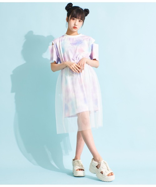 ANAP GiRL（アナップガール）の「チュール重ねタイダイ柄ワンピース（ワンピース）」 - WEAR