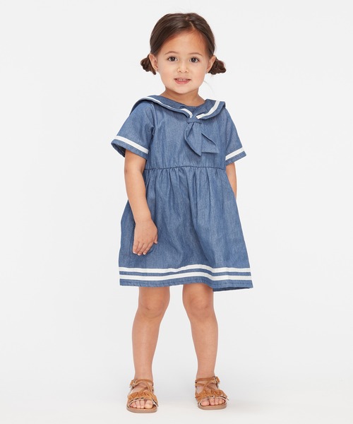 Moujonjon（ムージョンジョン）の「セーラーカラー半袖ワンピース（ワンピース）」 - WEAR