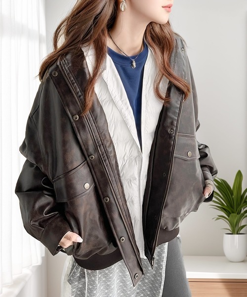 【セール】虜になる軽ふわ感。袖刺繍入りスーパーライト中綿ダウンジャケット（ブルゾン）｜classicalelf（クラシカルエルフ）の ...