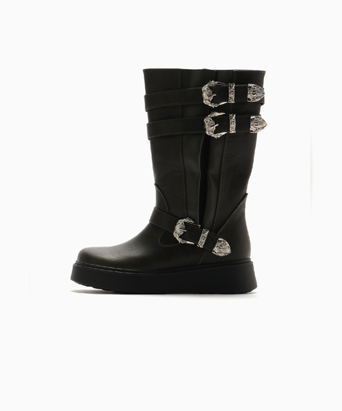 【セール】【Geek Office / ギークオフィス】エルイーイーワイ WESTERN BUCKLE FOLDING BOOTS（ブーツ ...