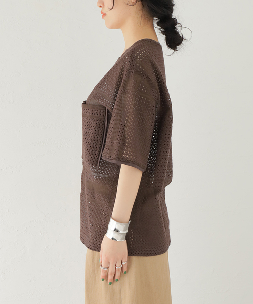 TELA（テラ）の「【TELA/テラ】メッシュ Tシャツプルオーバー（Tシャツ/カットソー）」 - WEAR