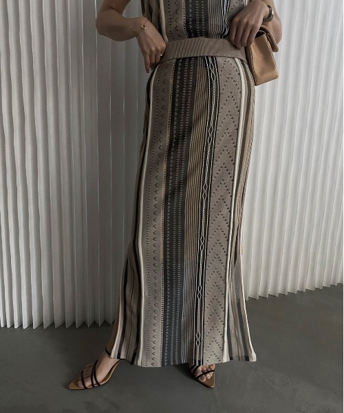 Ameri（アメリ）の「MEDI SHEER RANDOM STRIPE SKIRT（スカート）」 - WEAR
