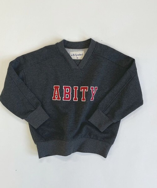 ABITYカレッジロゴ刺しゅう Vネックガゼットつき 薄手トレーナー（スウェット）｜aBity select（アビティセレクト）のファッション ...