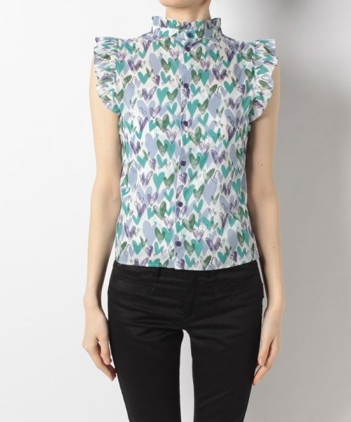 To b. by agnes b.（トゥービーバイアニエスベー）の「WR17 CHEMISE ハートプリントブラウス（シャツ/ブラウス ...