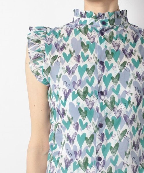 To b. by agnes b.（トゥービーバイアニエスベー）の「WR17 CHEMISE ハートプリントブラウス（シャツ/ブラウス ...