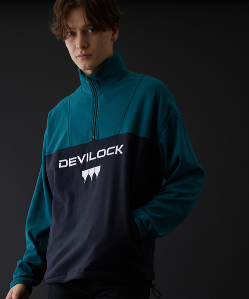 DEVILOCK（デビロック）の「【DEVILOCK】《別注》ビッグシルエット 切替 ロゴ 刺繍 ハーフジップ プルオーバー（スウェット）」 - WEAR