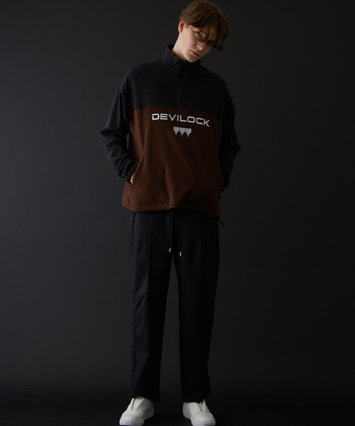 DEVILOCK（デビロック）の「【DEVILOCK】《別注》ビッグシルエット 切替 ロゴ 刺繍 ハーフジップ プルオーバー（スウェット）」 - WEAR
