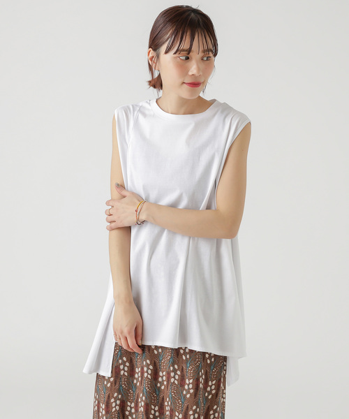 Omekashi（オメカシ）の「シルケットノースリ変形プルオーバー（Tシャツ/カットソー）」 - WEAR