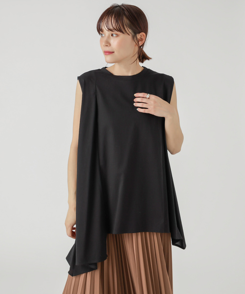 Omekashi（オメカシ）の「シルケットノースリ変形プルオーバー（Tシャツ/カットソー）」 - WEAR