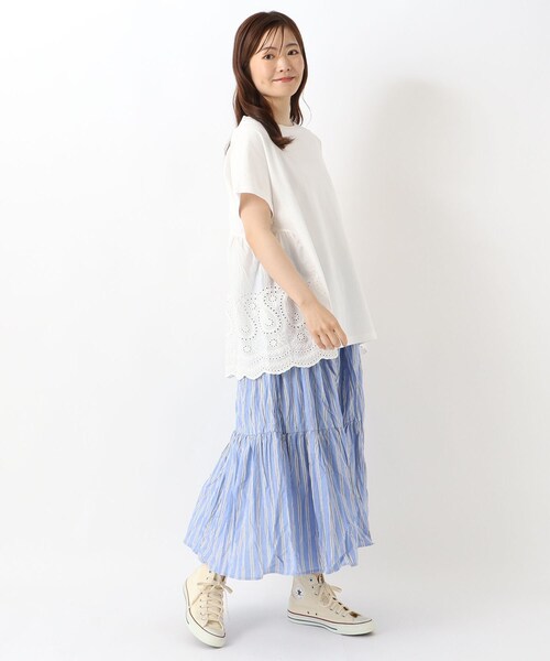 one'sterrace（ワンズテラス）の「マルチストライプ ティアードスカート（スカート）」 - WEAR