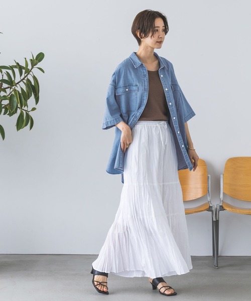 LEPSIM（レプシィム）の「クリンクルティアードスカート 178133（スカート）」 - WEAR