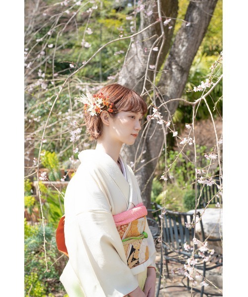 CHACO （FLOWER ACCESSORY）（チャコ）の「CHACO/ オレンジかすみ草の髪飾り14本セット（その他ヘアアクセサリー ...