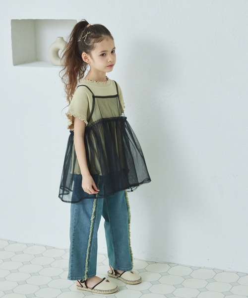 pairmanon（ペアマノン）の「2枚セット チュールキャミソール付き リブTシャツ（シャツ/ブラウス）」 - WEAR