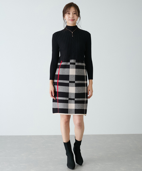 チェックドッキングニットワンピース（ワンピース）｜Jayro（ジャイロ）のファッション通販 - ZOZOTOWN
