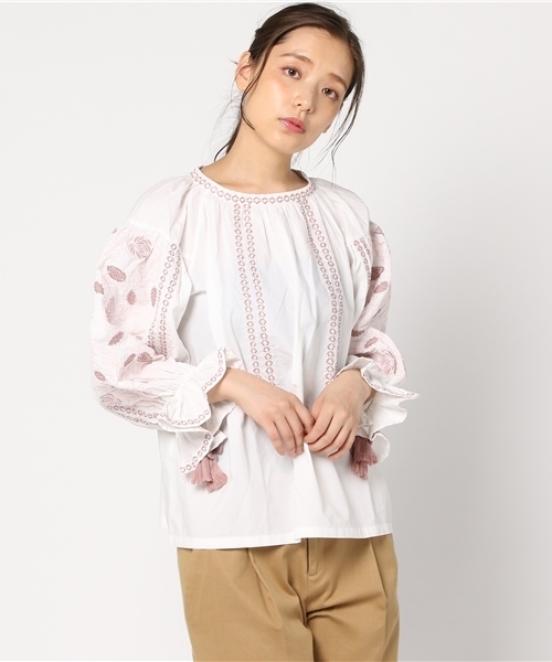 SHIPS for women（シップスフォーウィメン）の「ne Quittez pas:エンブロイダリーロングスリーブブラウス（シャツ ...