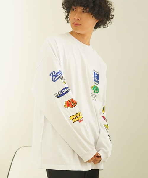 BEN DAVIS（ベンデイビス）の「【BEN DAVIS/ベンデイビス】 袖刺繍 BIGシルエット ロンT（Tシャツ/カットソー）」 - WEAR