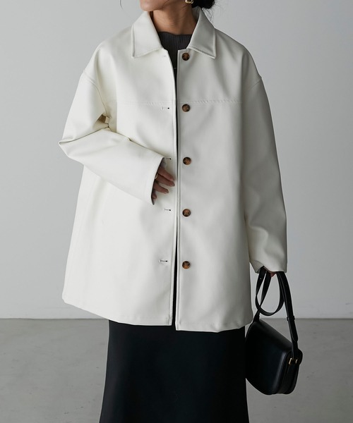 Anss.me（アンスミー）の「【Anss.me】フェイクレザーオーバーサイズジャケット（その他アウター）」 - WEAR