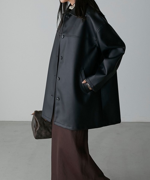 Anss.me（アンスミー）の「【Anss.me】フェイクレザーオーバーサイズジャケット（その他アウター）」 - WEAR