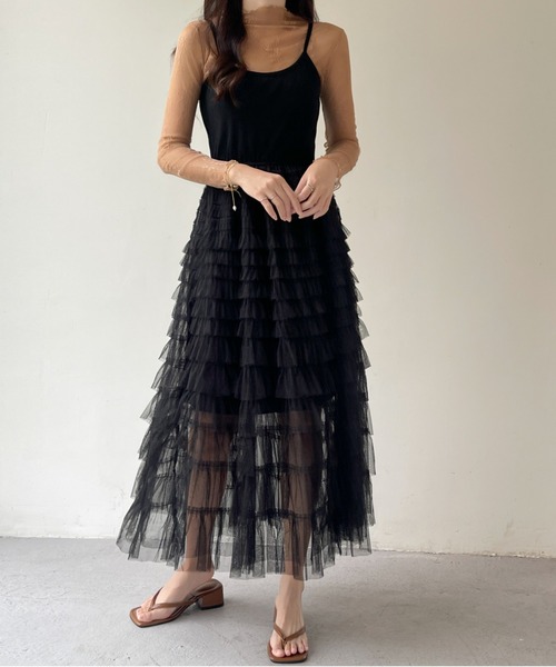 【セール】ワッシャーティアードキャミワンピース（ワンピース）｜emi+（エミプラス）のファッション通販 - ZOZOTOWN