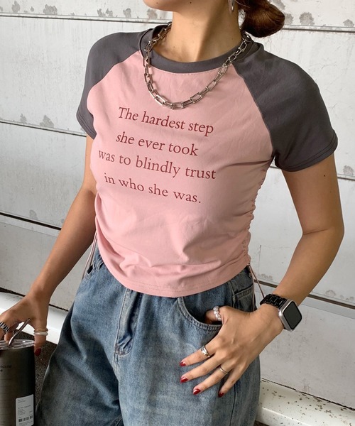 【セール】ラグランロゴクロップド丈半袖Tシャツ（Tシャツ/カットソー）｜non-hedge（ノンヘッジ）のファッション通販 - ZOZOTOWN