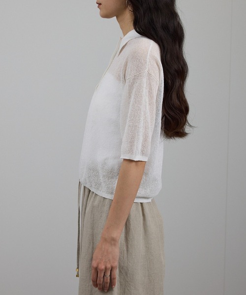 セール】シアークレープクロップドポロシャツ（ポロシャツ）｜SALON