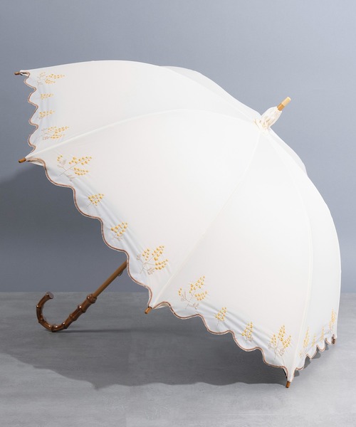 SETUP7（セットアップセブン）の「【SETUP7】ミモザ刺繍デザイン UVカット・晴雨兼用・超撥水 かわず張り長傘 SSB（長傘）」 - WEAR