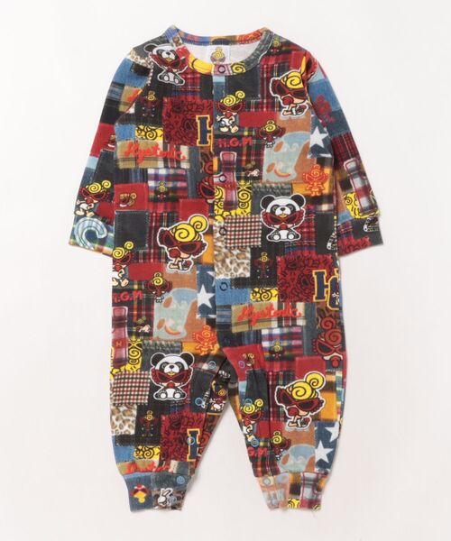 HYSTERIC MINI（ヒステリックミニ）の「MESSY PATCHWORK総柄 Viscotex 裏毛カバーオール（Tシャツ/カットソー ...