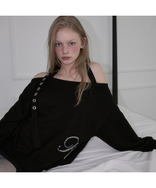 Eyelet Strap Open Sweatshirt [Black]（スウェット）｜ROSEFRANTZ（ロゼフランツ）のファッション通販 ...