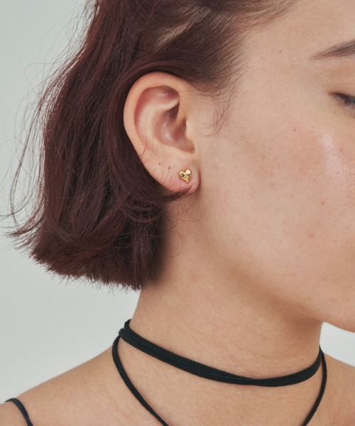 whim（ウィム）の「Stone embed tiny heart pierce（ピアス（両耳用））」 - WEAR