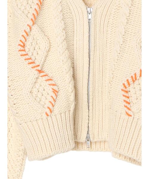 KBF（ケイビーエフ）の「KBF ハンドステッチケーブルZIPアウター（カーディガン/ボレロ）」 - WEAR
