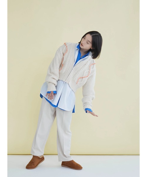 KBF（ケイビーエフ）の「KBF ハンドステッチケーブルZIPアウター（カーディガン/ボレロ）」 - WEAR