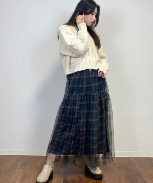 KBF（ケイビーエフ）の「KBF ハンドステッチケーブルZIPアウター（カーディガン/ボレロ）」 - WEAR