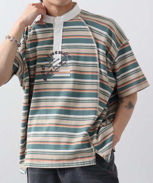 a lit r（ア リトル）の「a lit r ボーダースタンドポロ（ポロシャツ）」 - WEAR