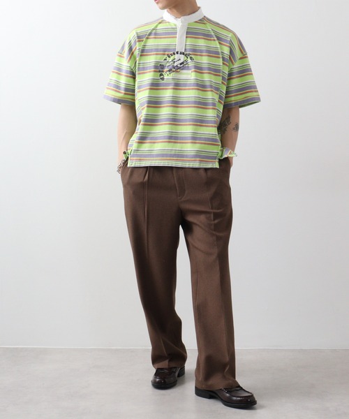 a lit r（ア リトル）の「a lit r ボーダースタンドポロ（ポロシャツ）」 - WEAR