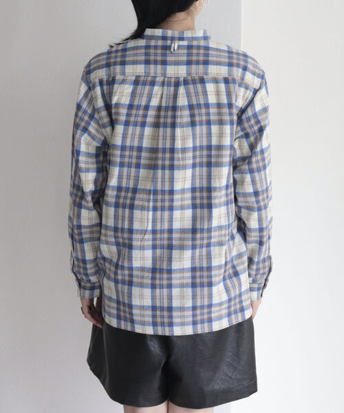 GEVACO（ゲバコ）の「【GEVACO/ゲバコ】チェックバンドカラーロングスリーブシャツ（シャツ/ブラウス）」 - WEAR