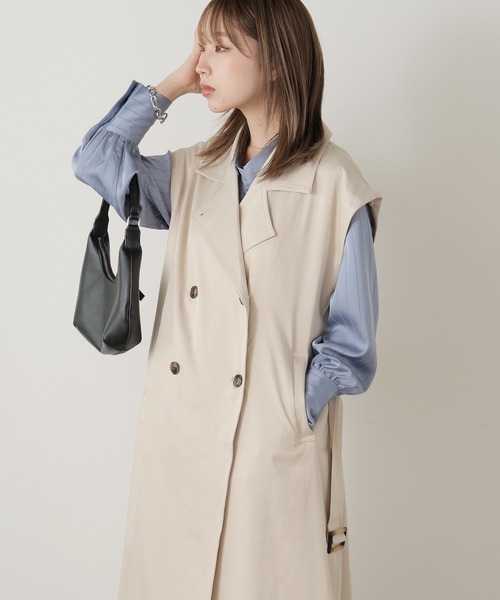 AO2（アオズ）の「Removable sleeve 2-way trench coat / 袖取り外し 2WAYトレンチコート ロング ...