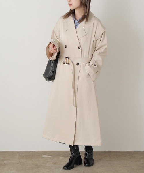 AO2（アオズ）の「Removable sleeve 2-way trench coat / 袖取り外し 2WAYトレンチコート ロング ...