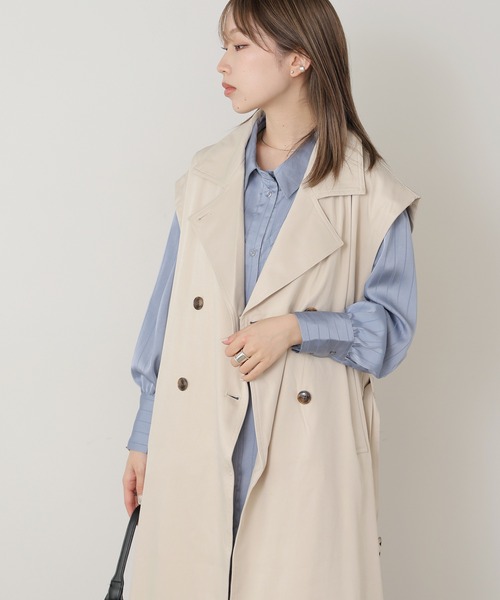 AO2（アオズ）の「Removable sleeve 2-way trench coat / 袖取り外し 2WAYトレンチコート ロング ...