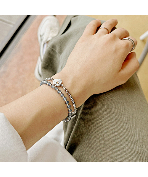 Deep Blue Rondel Cut 685 Double Face Daisy 1138 Bracelet Set (C2403 ...