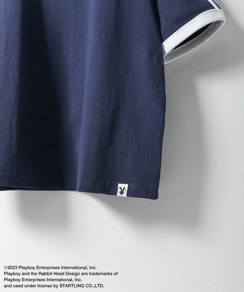 PLAYBOY（プレイボーイ）の「【PLAYBOY】×【SEQUENZ】ラインバックプリントTシャツ（Tシャツ/カットソー）」 - WEAR