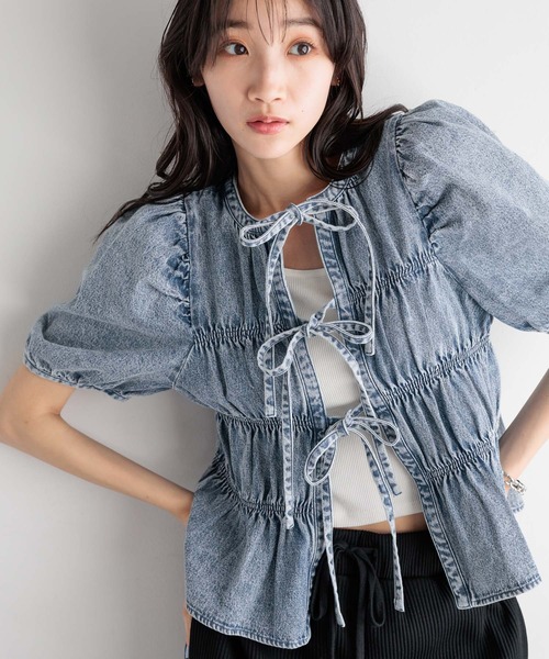 デニムシャーリングブラウス6S 121666（シャツ/ブラウス）｜LOWRYS FARM（ローリーズファーム）のファッション通販 - ZOZOTOWN