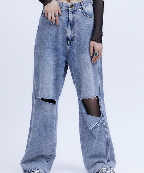 【セール/ブランド古着】ダメージ加工デニムパンツ（デニムパンツ）｜THINGS THAT MATTER（シングス ザット マター）のファッション通販 - ZOZOUSED